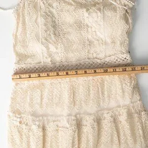 Zara | Dresses | Zara Trafaluc Mmii Lace Crochet Dress Cream Boho ...